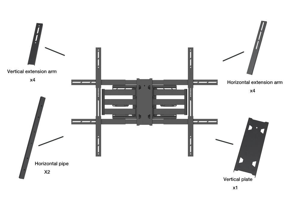 Multibrackets Flexarm Pro extender kit 1200x900, - CBK