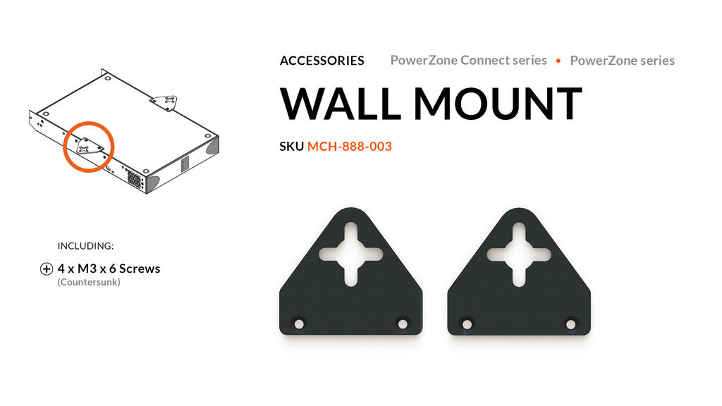 Blaze Audio Wall Mounting Half-Rack Kit For vegg / takmontering av 1/2 ...