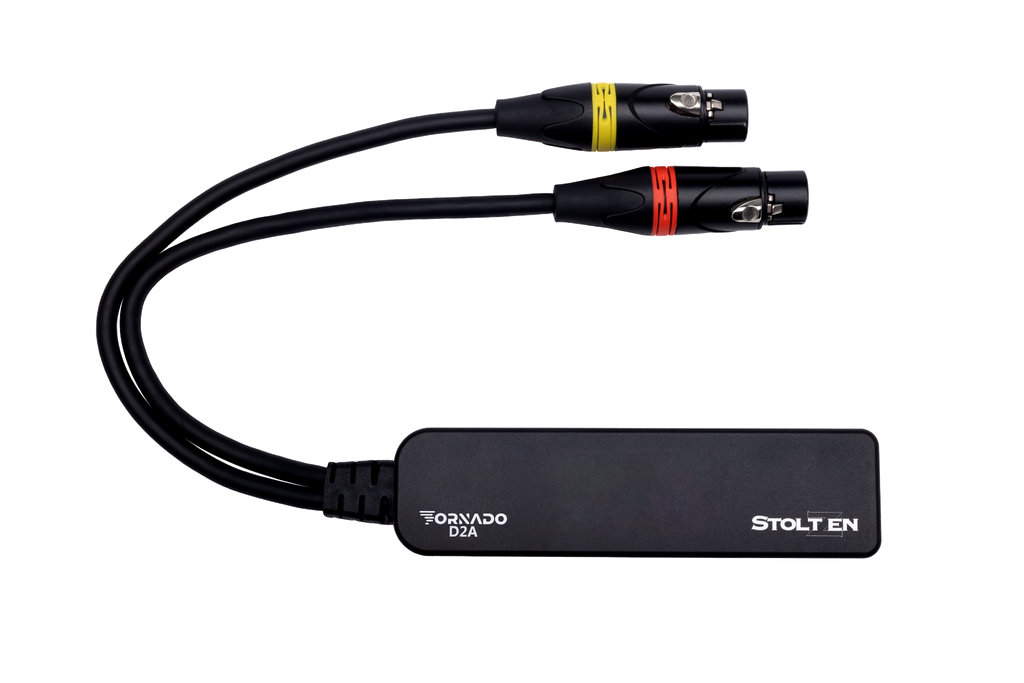 Stoltzen Tornado D2A 2x XLR Output 2 Ch Dante to Analog XLR - CBK
