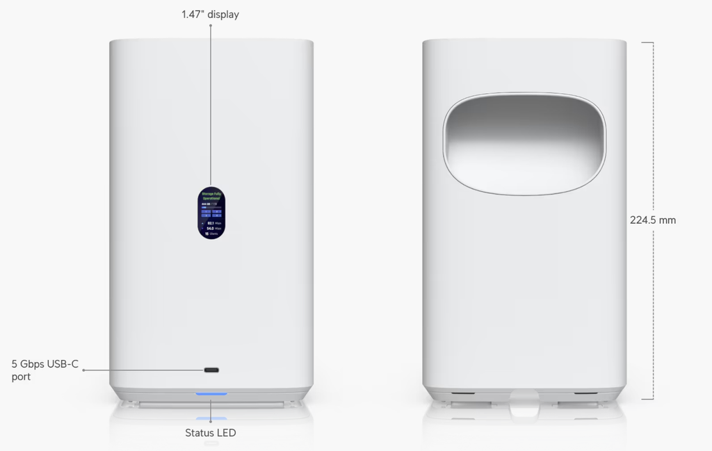 Ubiquiti UniFi NAS 4-Port White 4 x 3.5"|2xM.2|2.5Gbit|PoE+++ 90W in - CBK